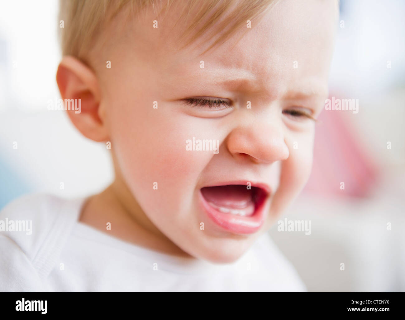 USA, New Jersey, Jersey City, Baby boy (6-11 months) crying Stock Photo ...