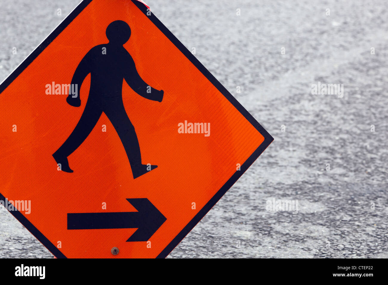 Traffic Sign Advising Pedestrians To Walk To The Right; Dunmanway ...