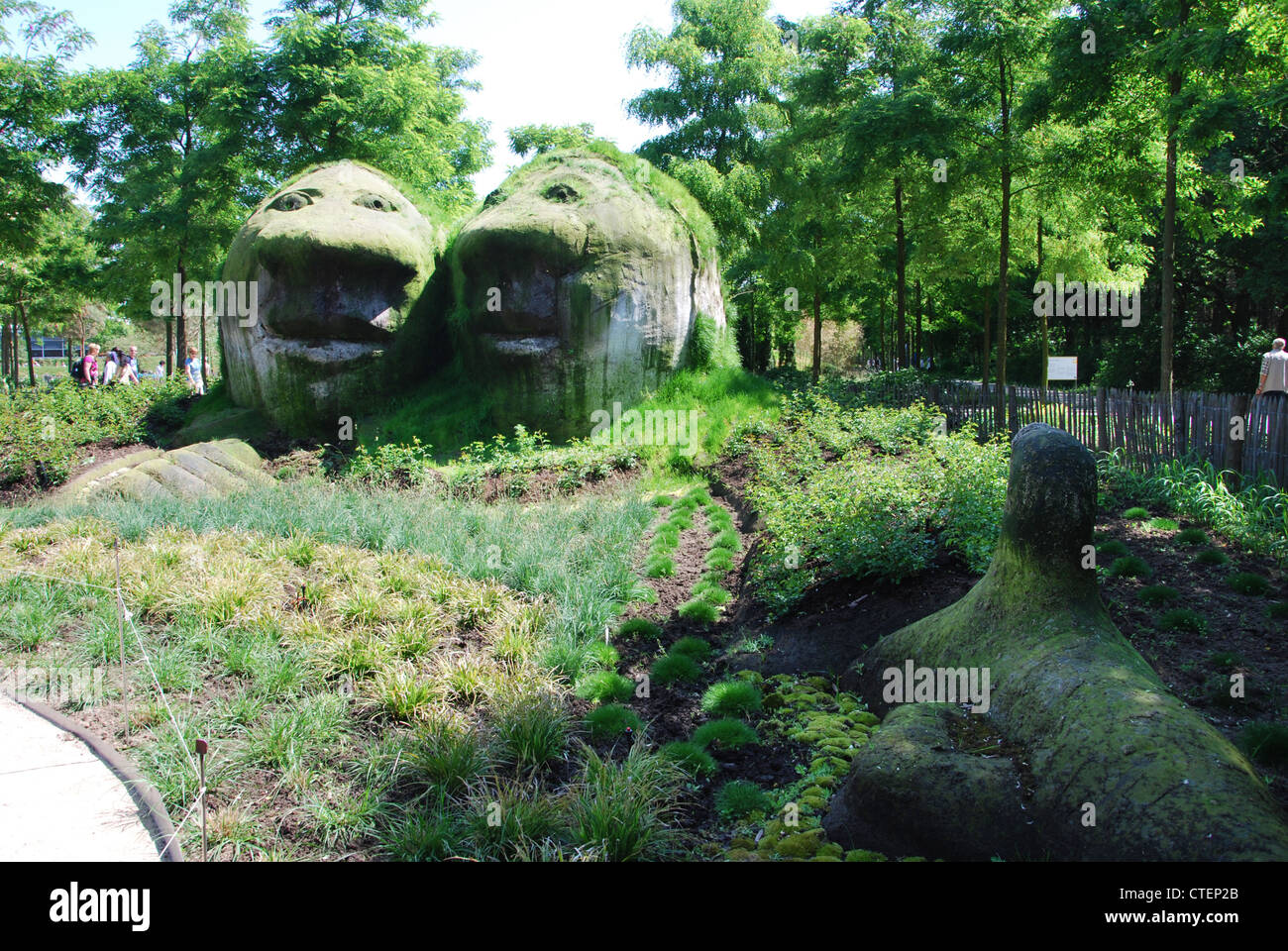giant heads at Relax and Heal area at Floriade 2012, world ...