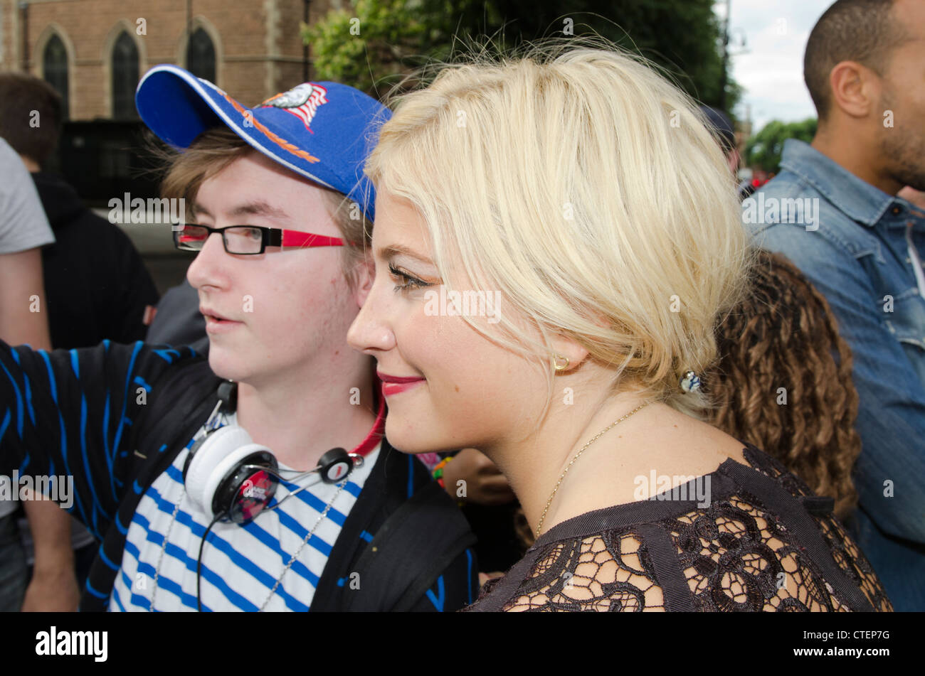 Pixie Lott and fan The Art of Rap film premiere Hammersmith Apollo ...
