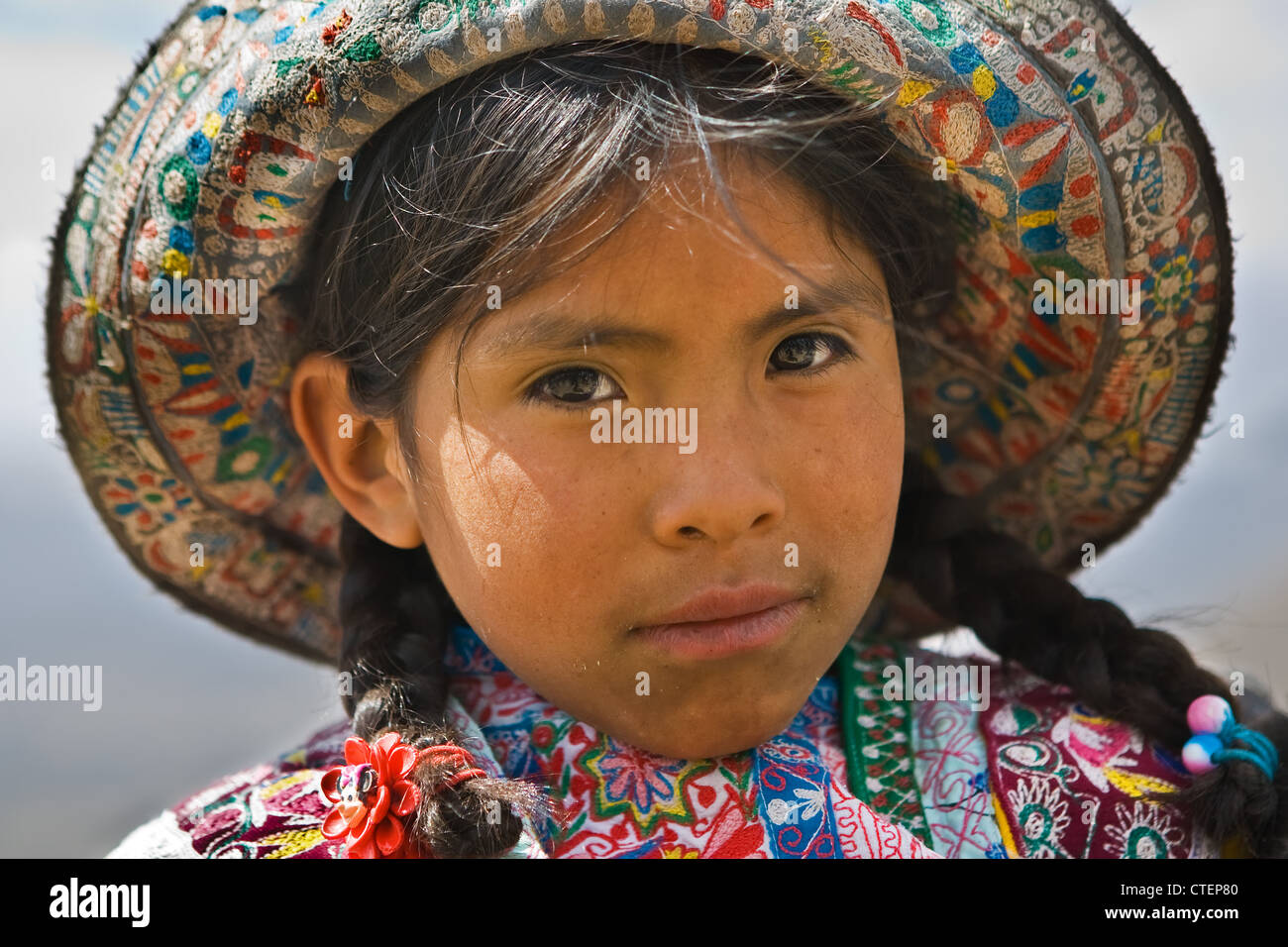 Peruvian Girl in the high Andes Stock Photo - Alamy