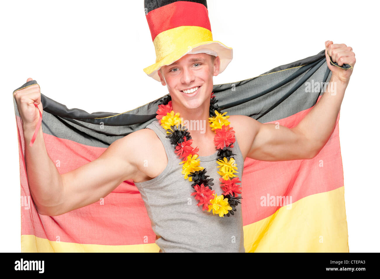 Full isolated studio picture from a german soccer fan Stock Photo - Alamy
