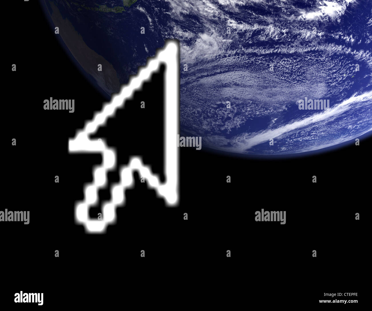 Click on the world icon Stock Photo - Alamy