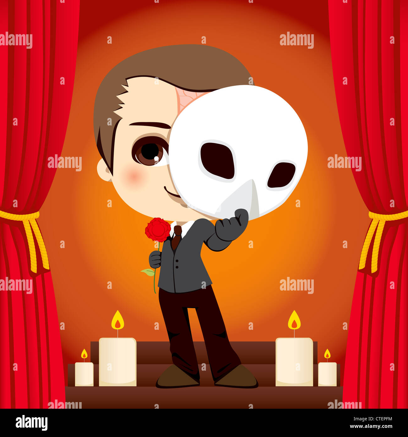 Phantom Of The Opera Mask And Rose Wallpaper