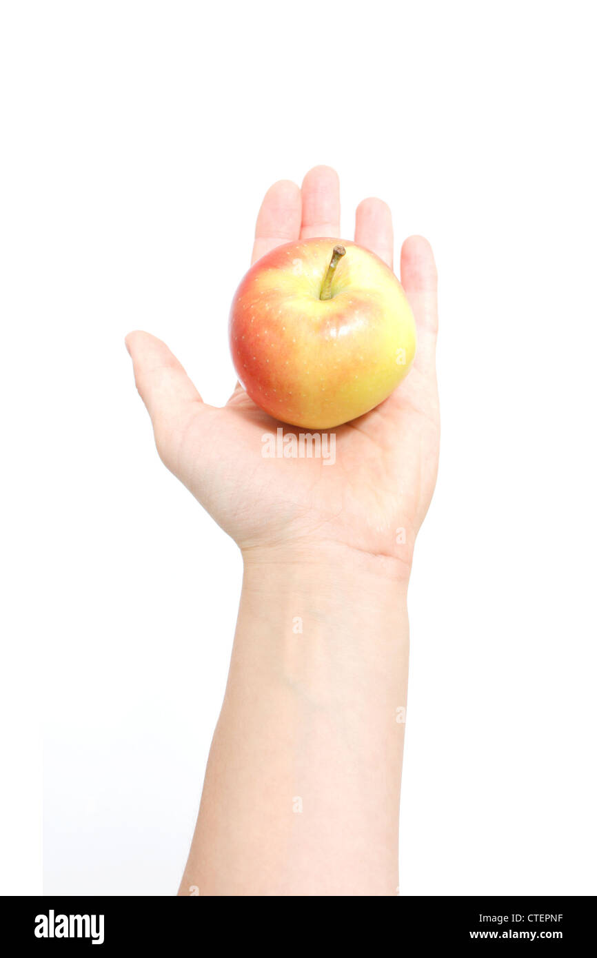 Handing apple hi-res stock photography and images - Alamy