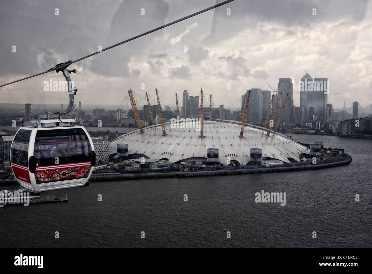 View of Canary Wharf and the City of London from the Emirates Air Line ...