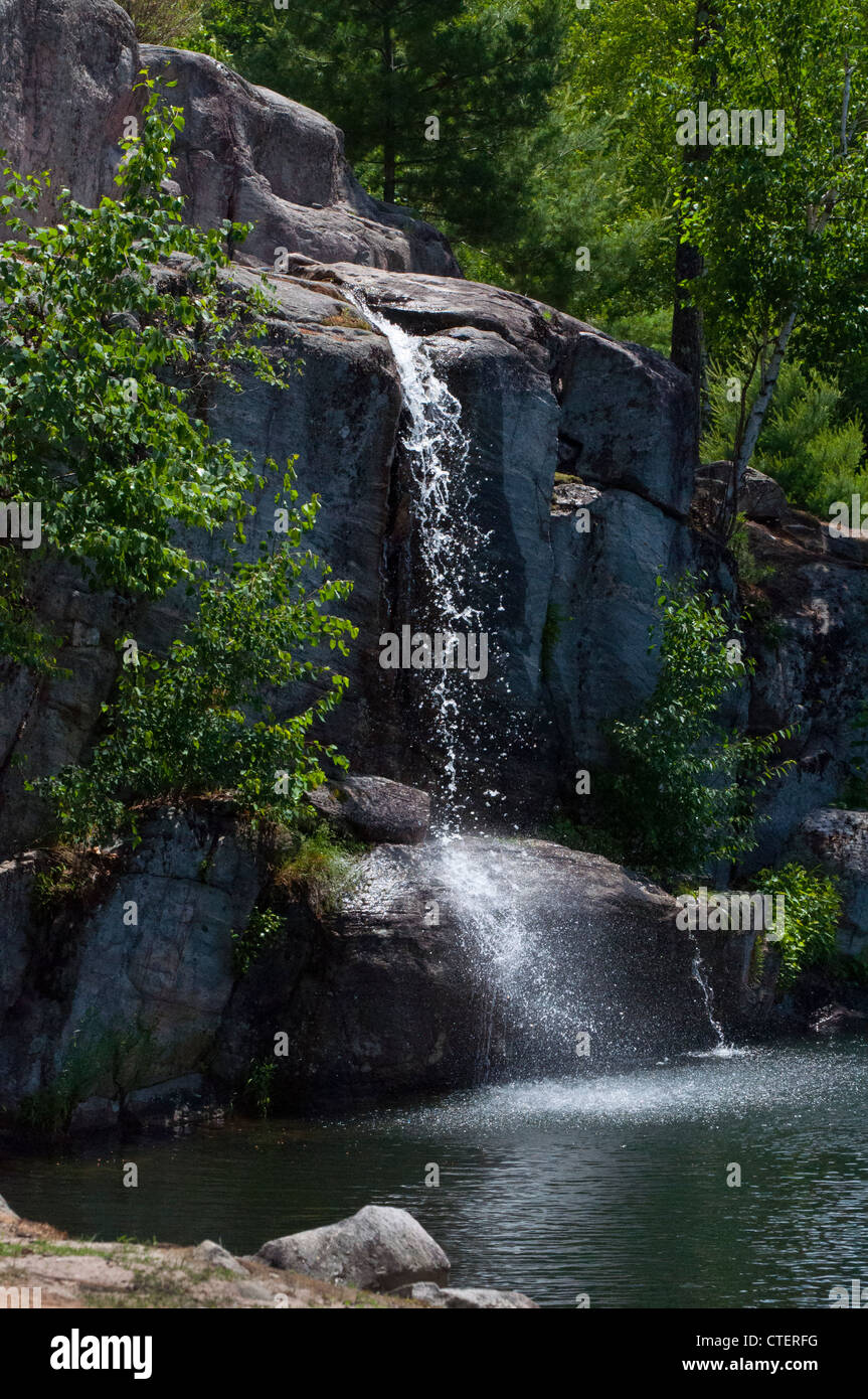 A waterfall at Omega Park, Quebec Stock Photo - Alamy