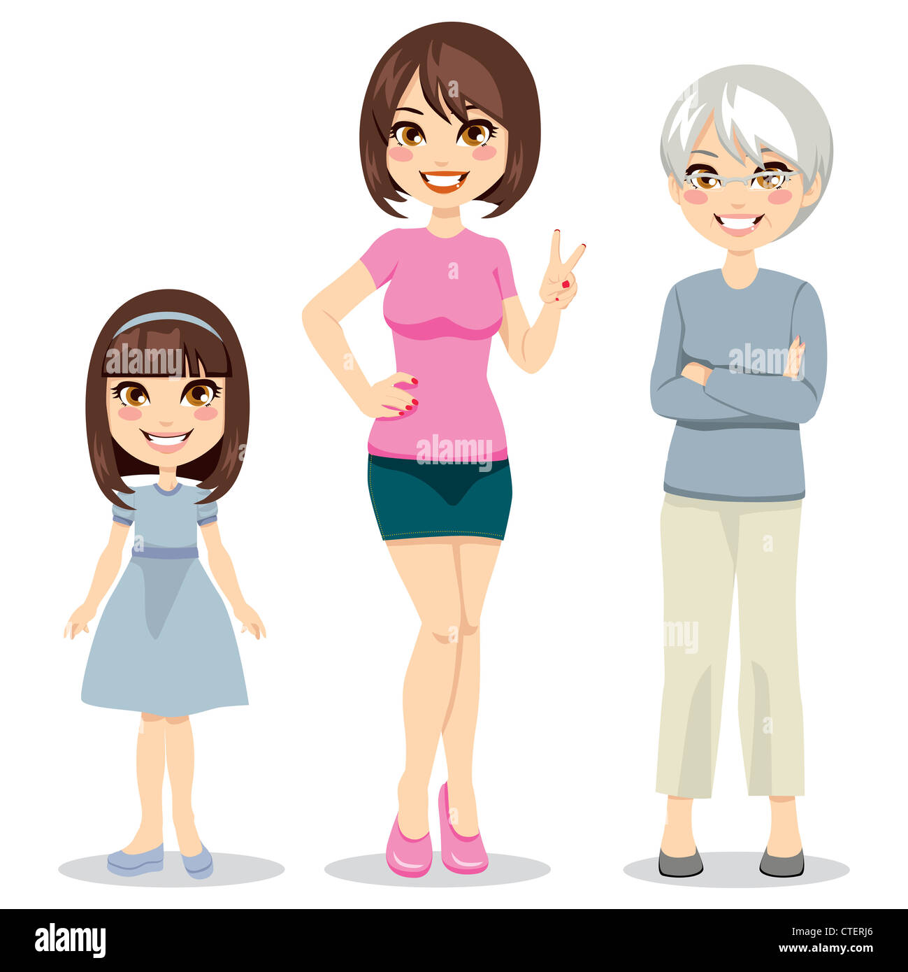 Young old middle age senior Cut Out Stock Images & Pictures - Alamy
