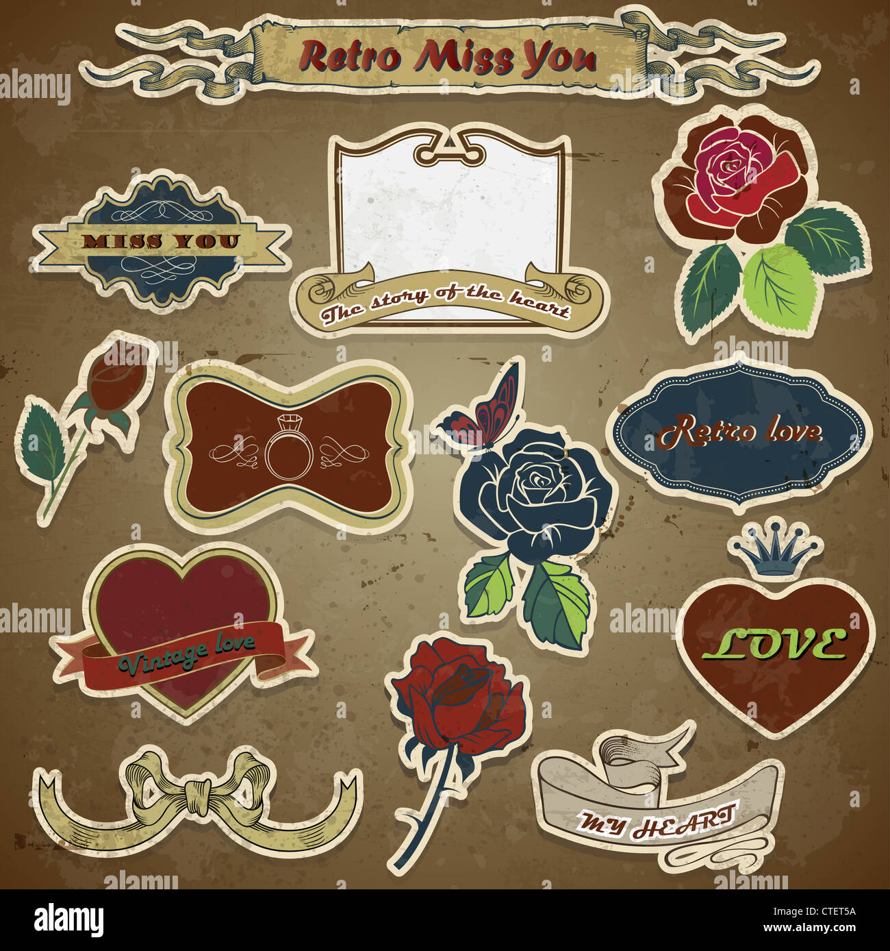 Vintage roses hi-res stock photography and images - Alamy