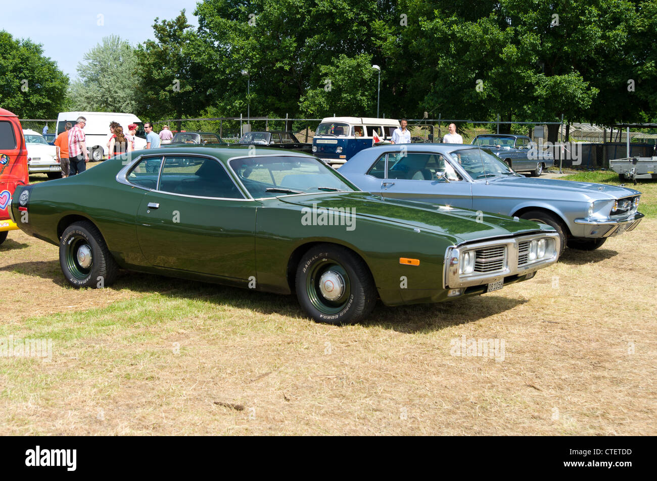 Cars Pontiac Firebird (Second generation) and Ford Mustang Stock Photo ...