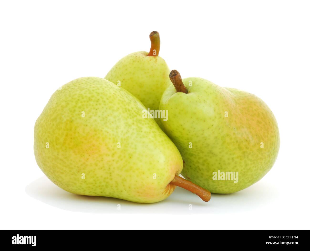 Three pears isolated on white background Stock Photo - Alamy