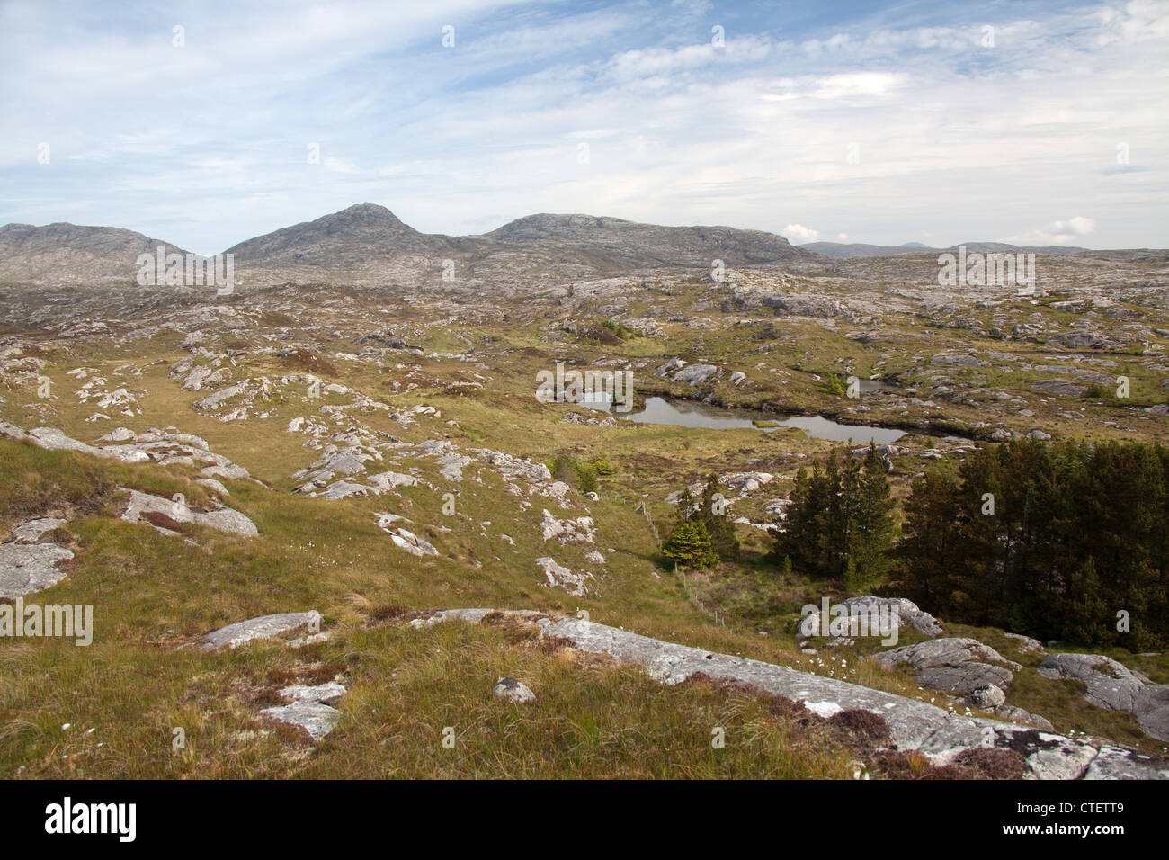 Isle of Harris, Scotland. Picturesque view of Harris’s east coast rocky ...