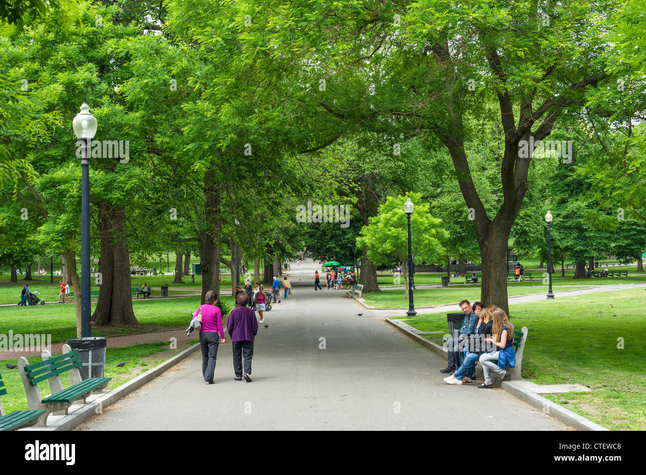 Boston common park bench hi-res stock photography and images - Alamy