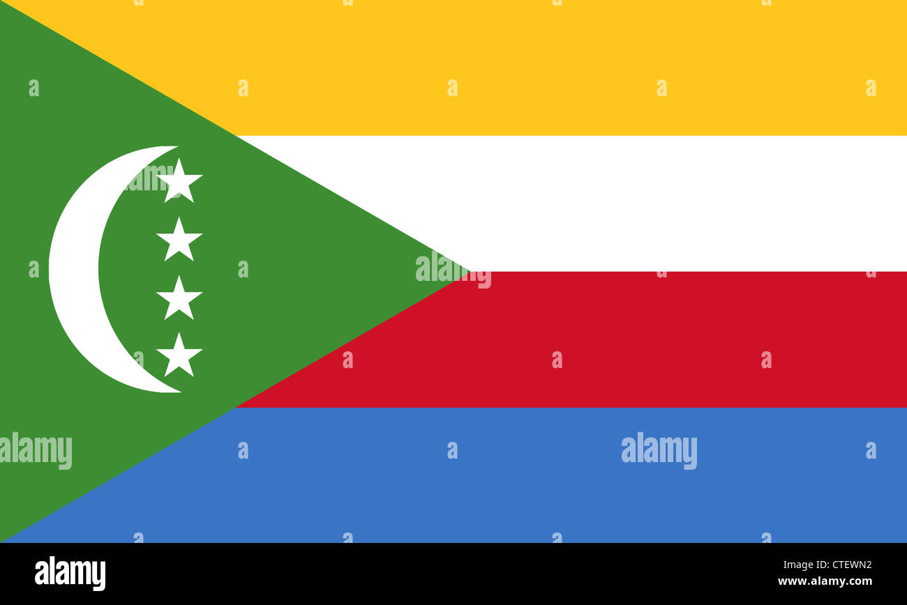 An image of the national flag of Comoros Stock Photo - Alamy