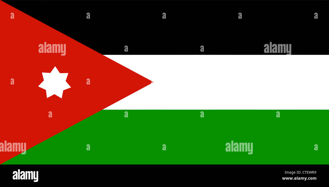 The national flag of Jordan is a country in Western Asia Stock Photo ...