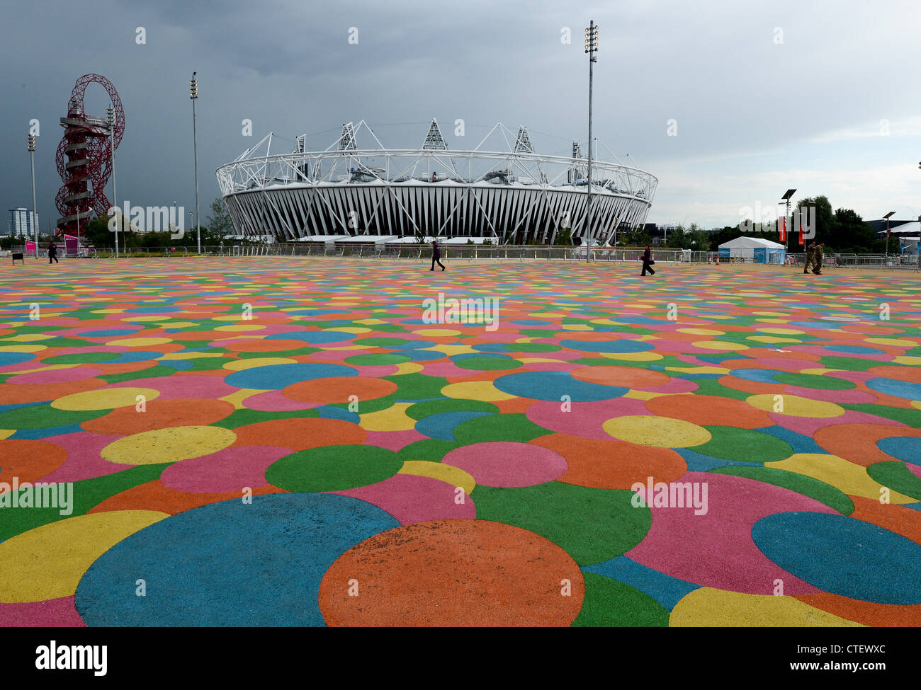 Colourful mats on the ground outside the Olympic Stadium Stock Photo ...