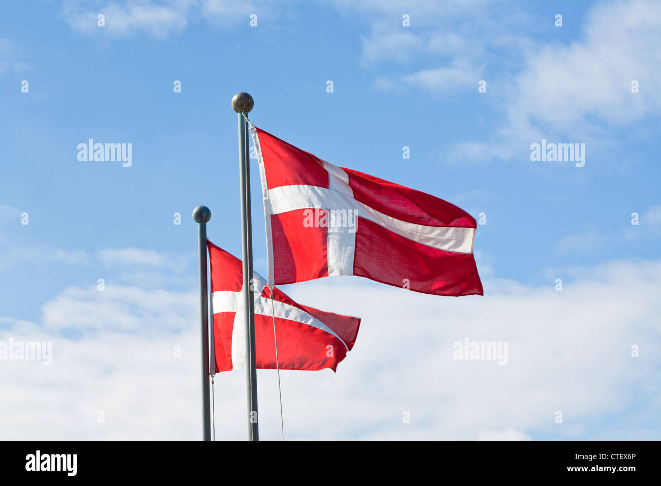 Blue sky background with denmark flag hi-res stock photography and ...