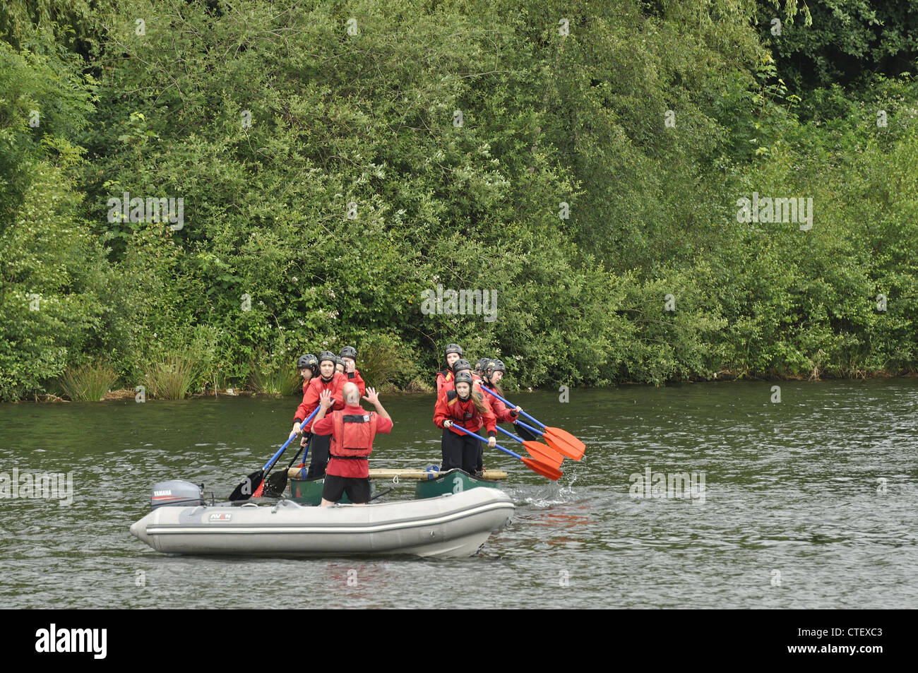 Canoeists on Debdale Park Lower Reservoir Stock Photo - Alamy