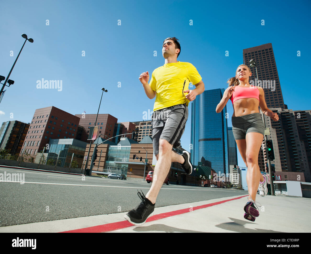 Shadow man running on street hi-res stock photography and images - Alamy