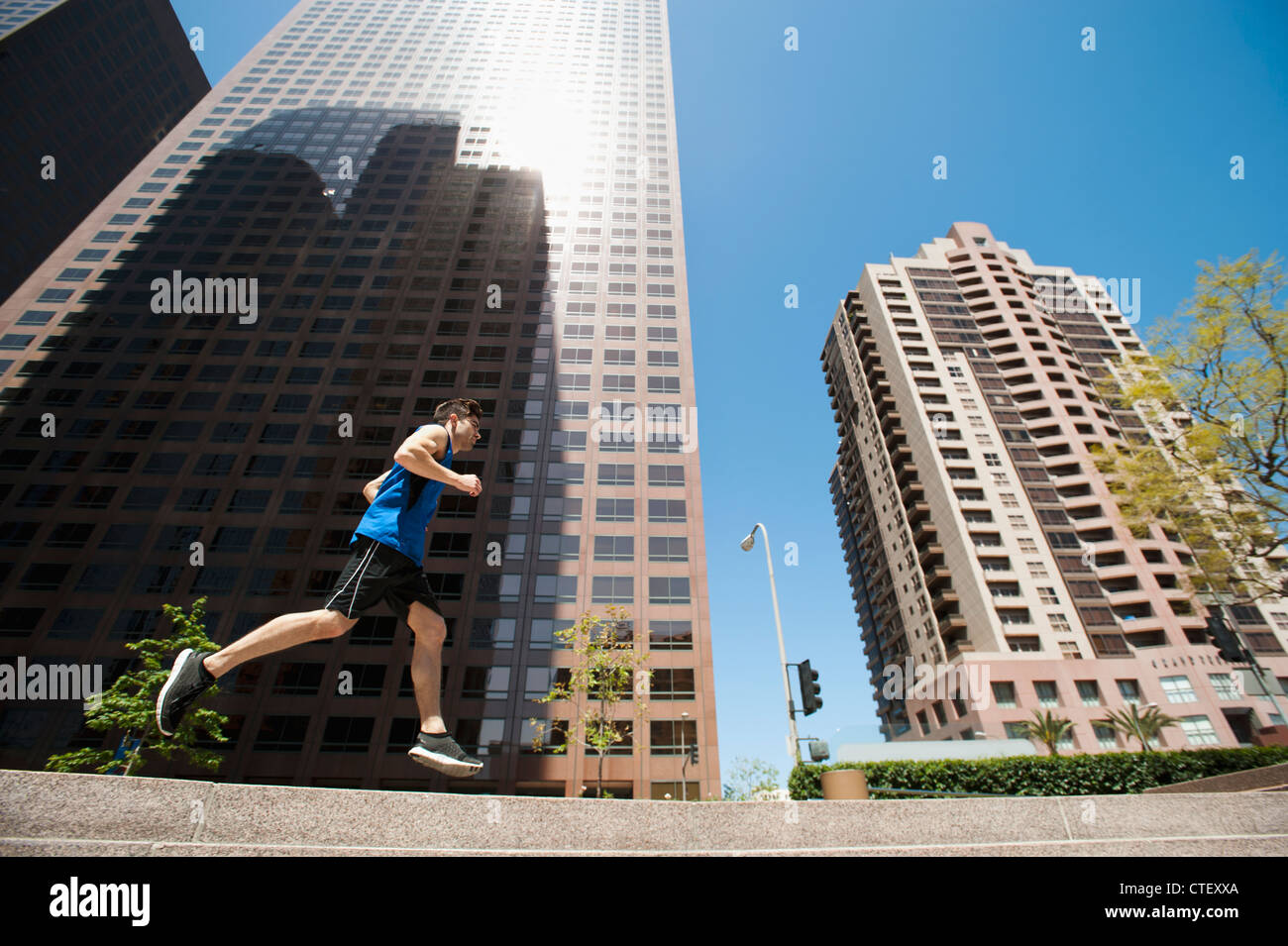 USA, California, Los Angeles, Young man running in city Stock Photo - Alamy