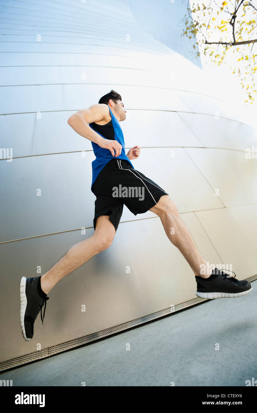 USA, California, Los Angeles, Young man jogging in city Stock Photo - Alamy