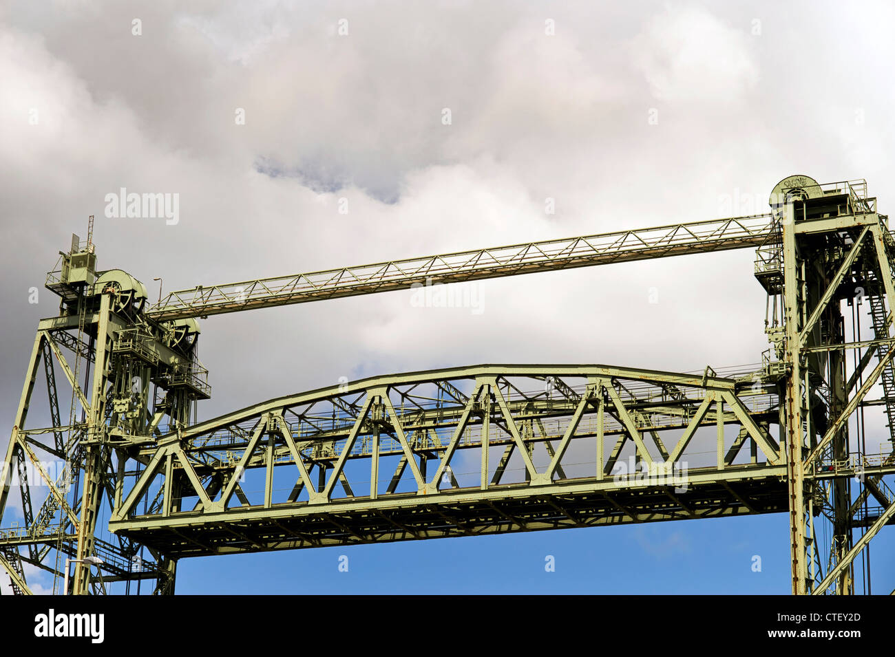 'De Hef' old industrial railway bridge in the city of Rotterdam in the ...