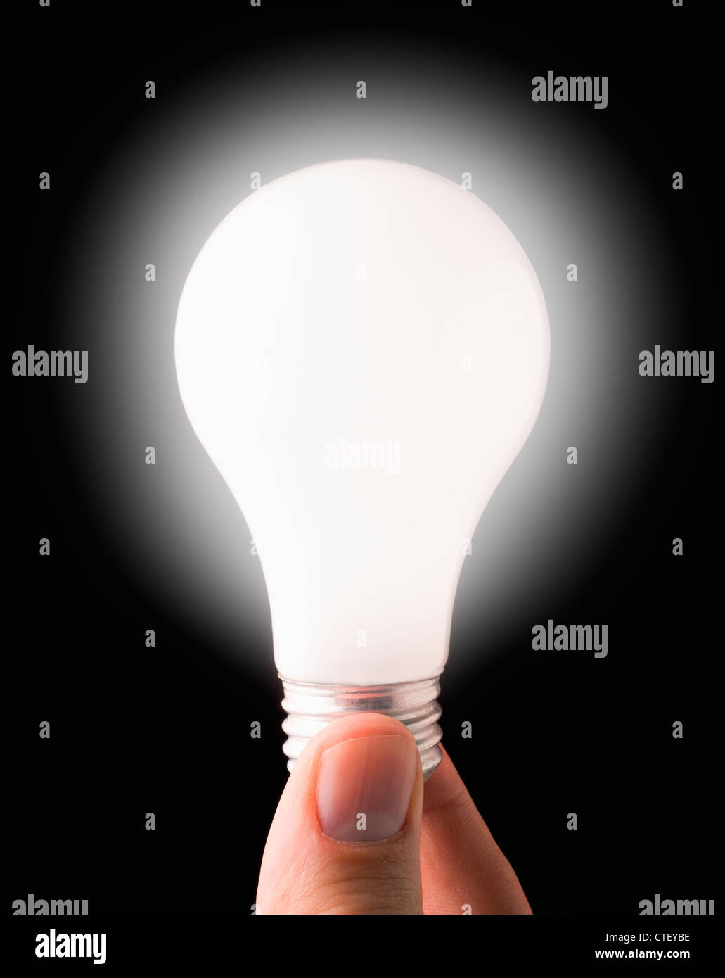 An illuminated light bulb hi-res stock photography and images - Alamy