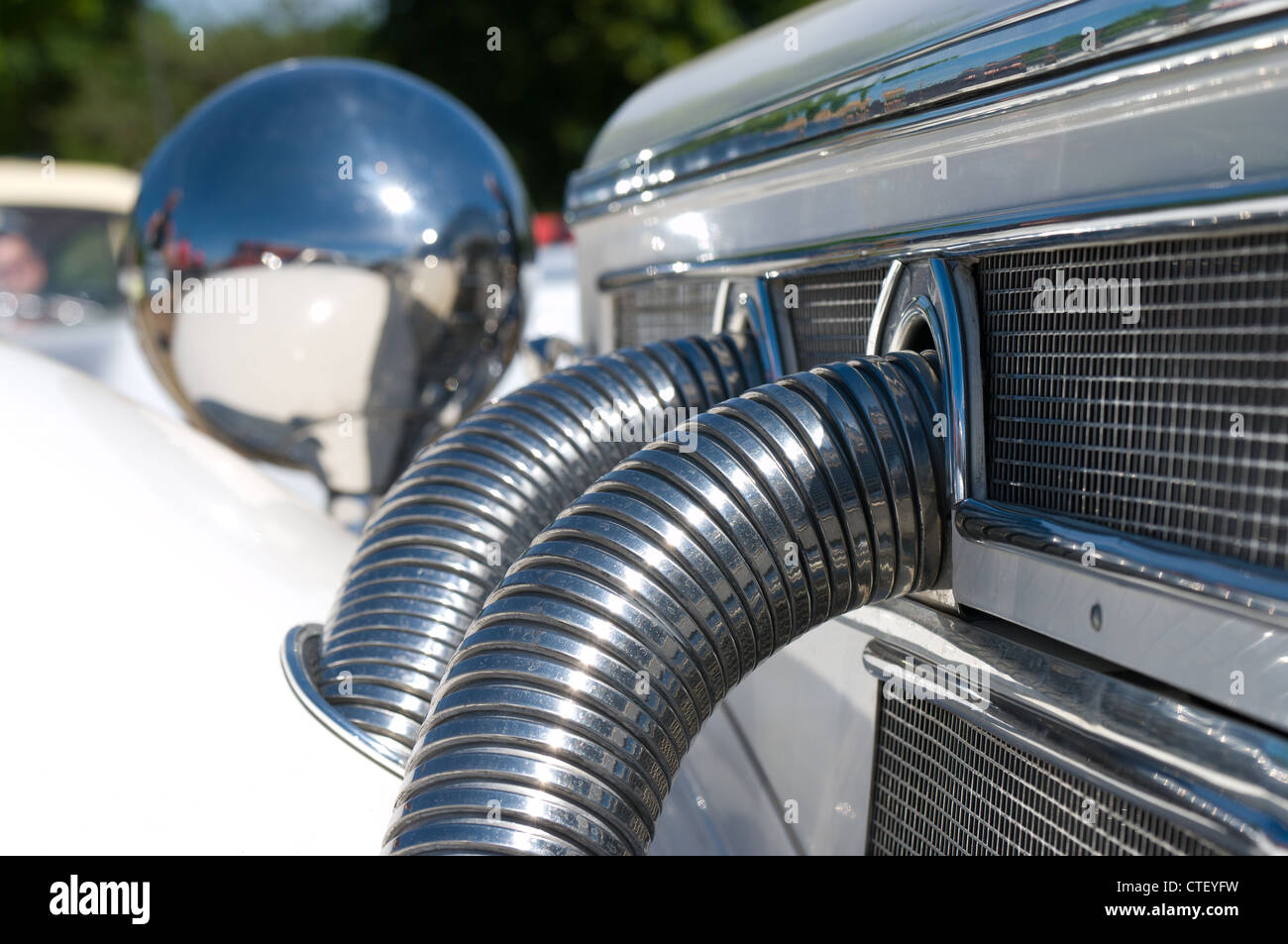 The exhaust system of an old car Stock Photo - Alamy