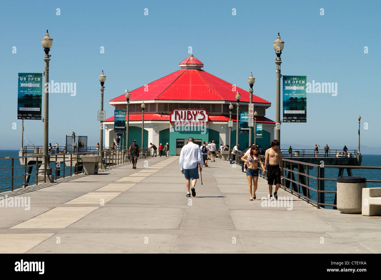 Rubys restaurant Huntington Beach pier California Stock Photo - Alamy