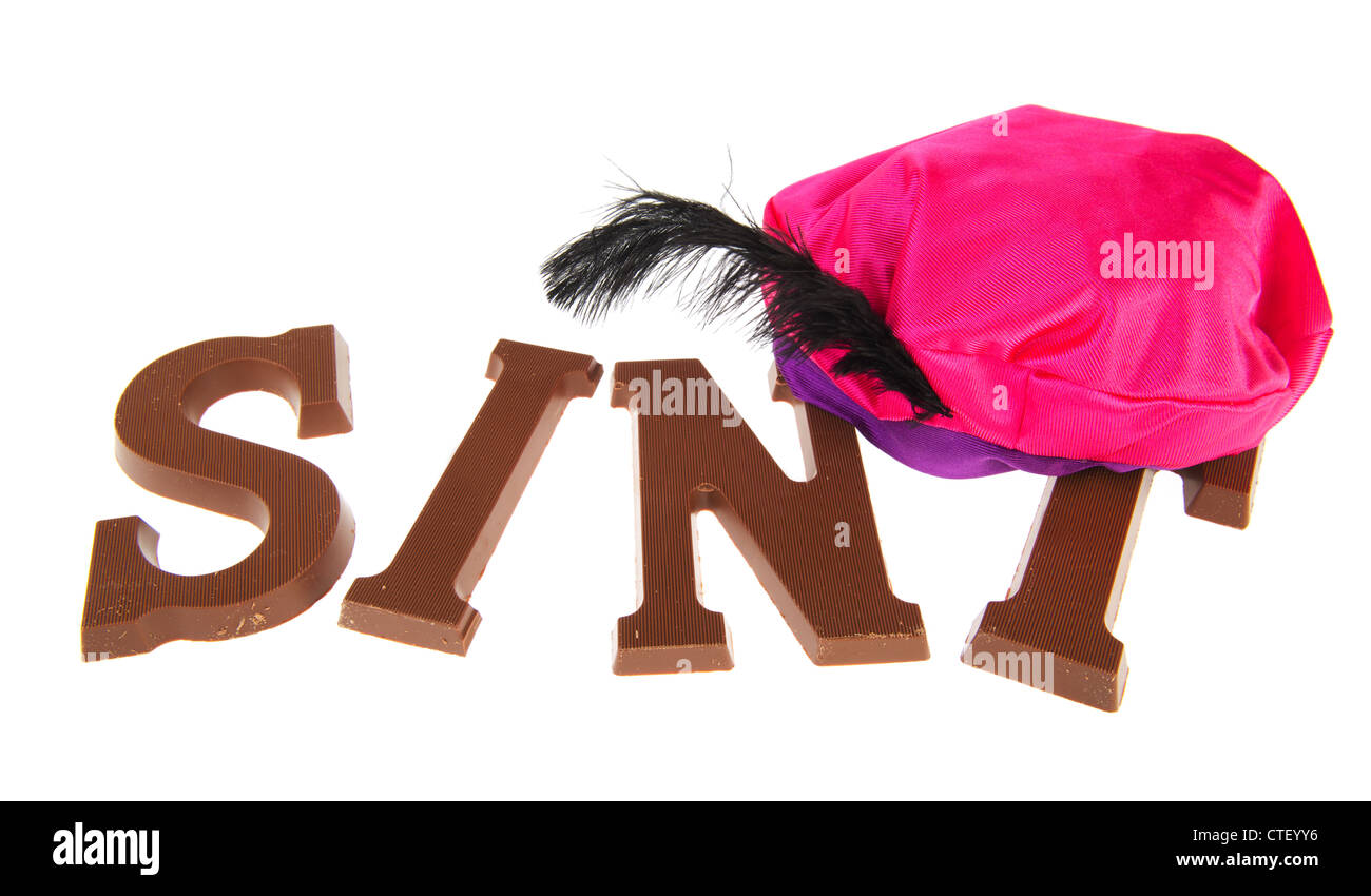 Sinterklaas chocolate letters isolated over white background Stock ...