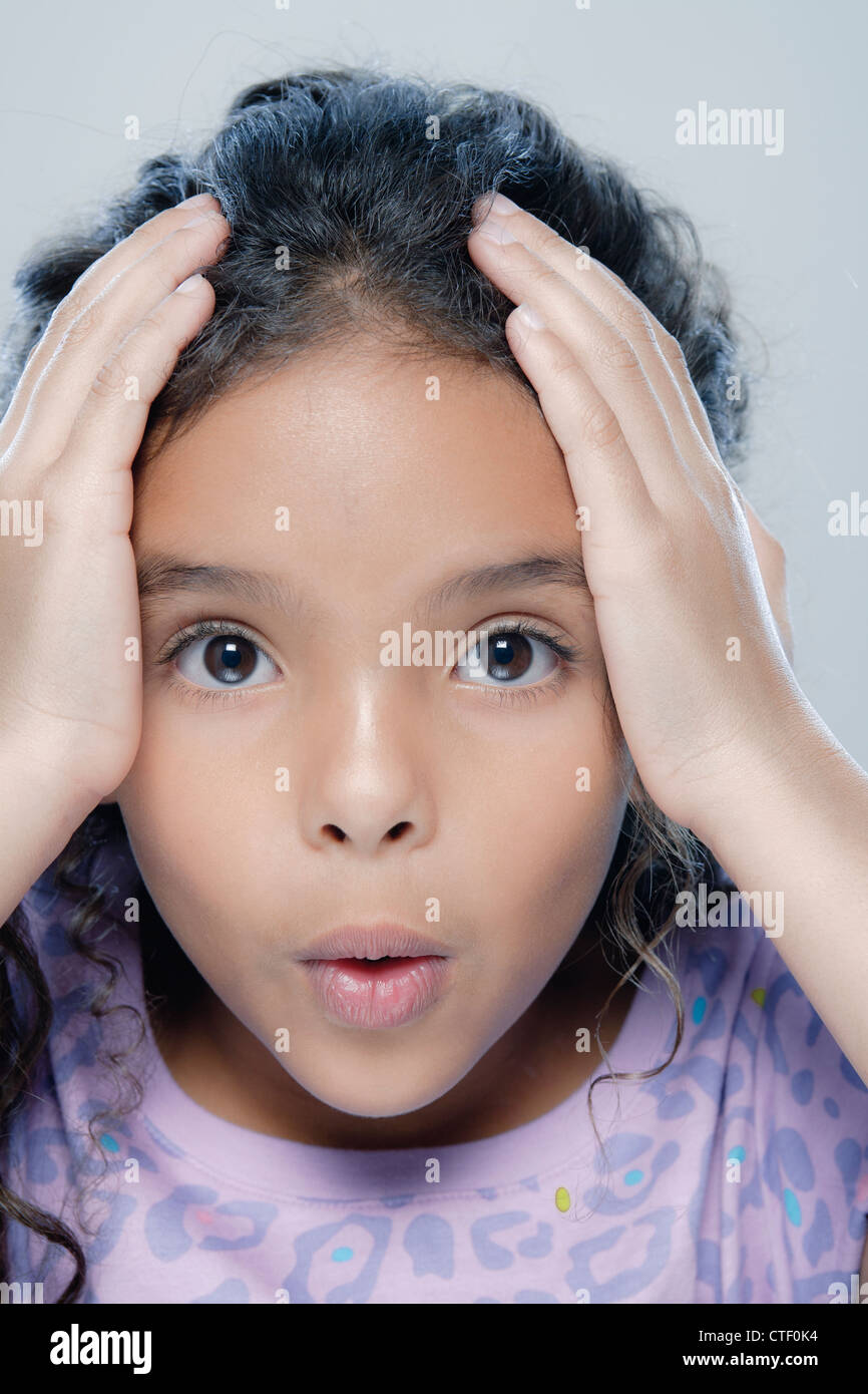 Portrait of girl (6-7), studio shot Stock Photo - Alamy