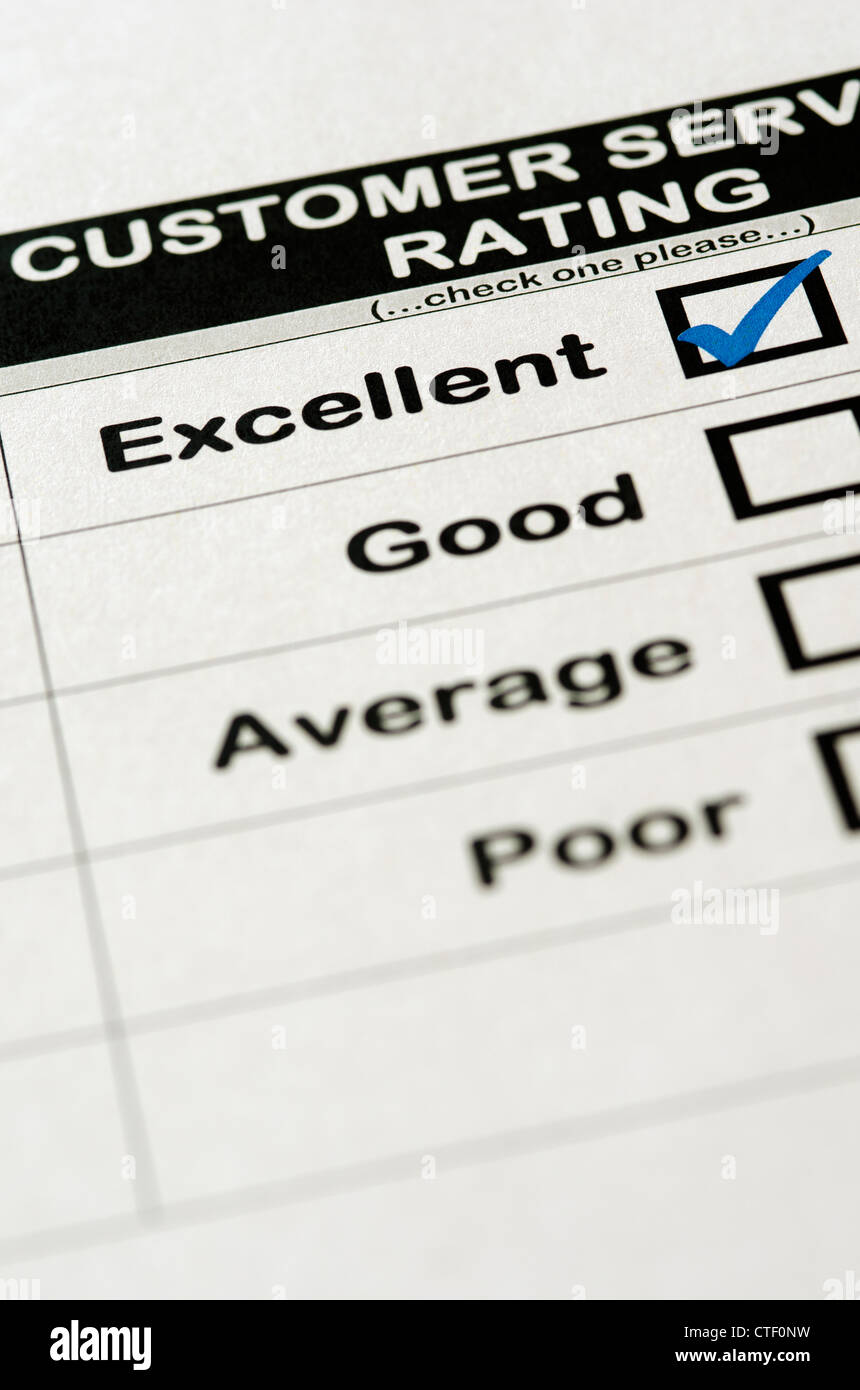 Customer Service Survey With Excellent Rating Chosen Stock Photo - Alamy
