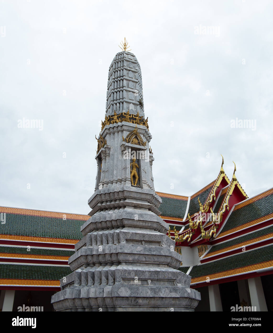 Details of roofs and towers in Wat Po temple in Bangkok Thailand Stock ...