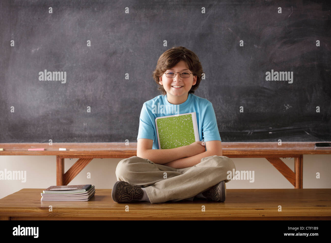USA, California, Los Angeles, portrait of schoolboy (10-11) cross ...