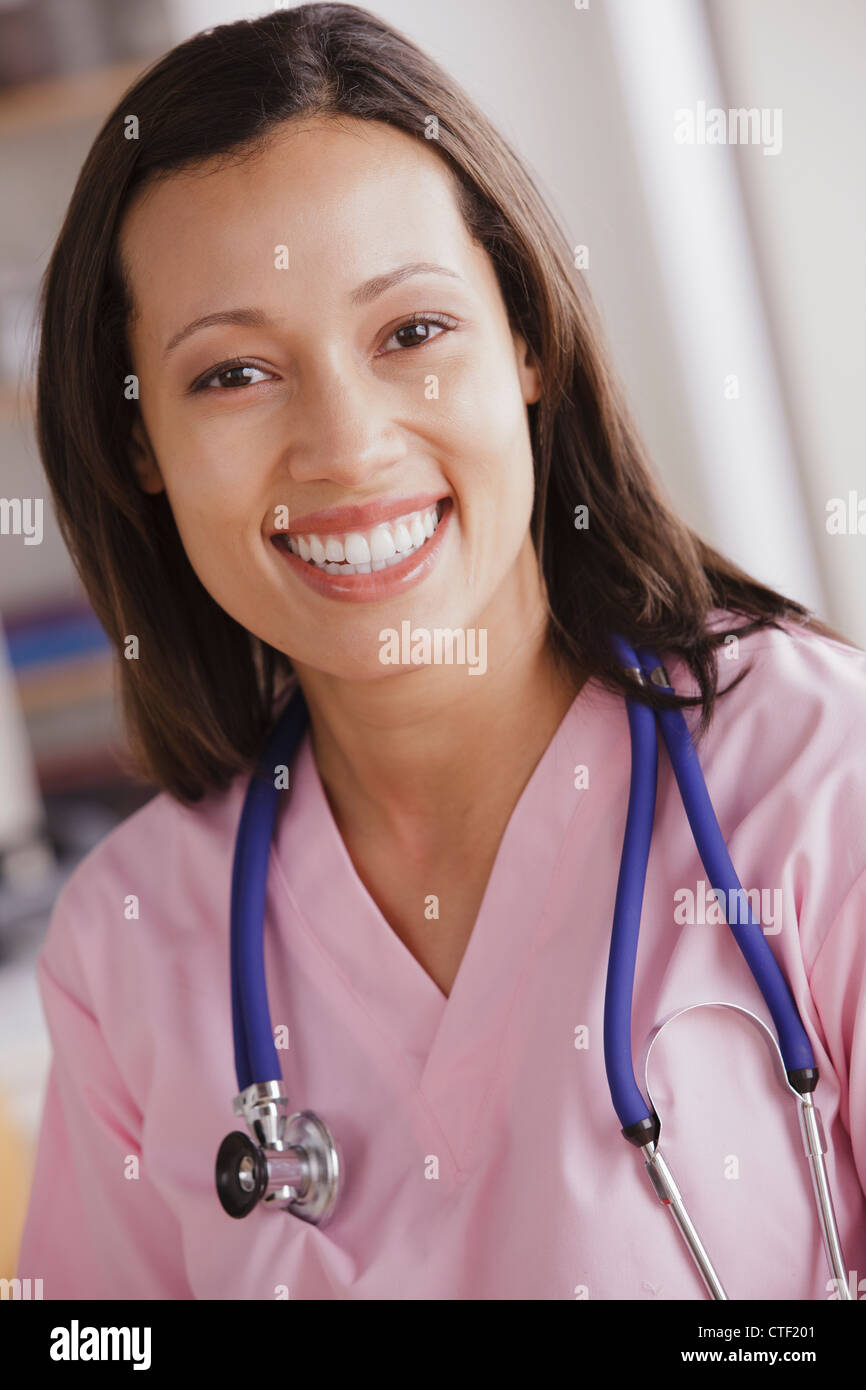 USA, California, Los Angeles, Portrait of young female doctor Stock ...