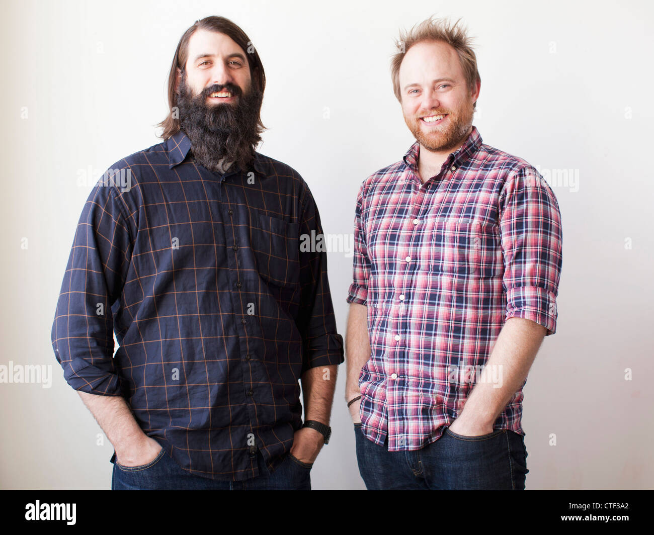 Two bearded males posing together Stock Photo - Alamy