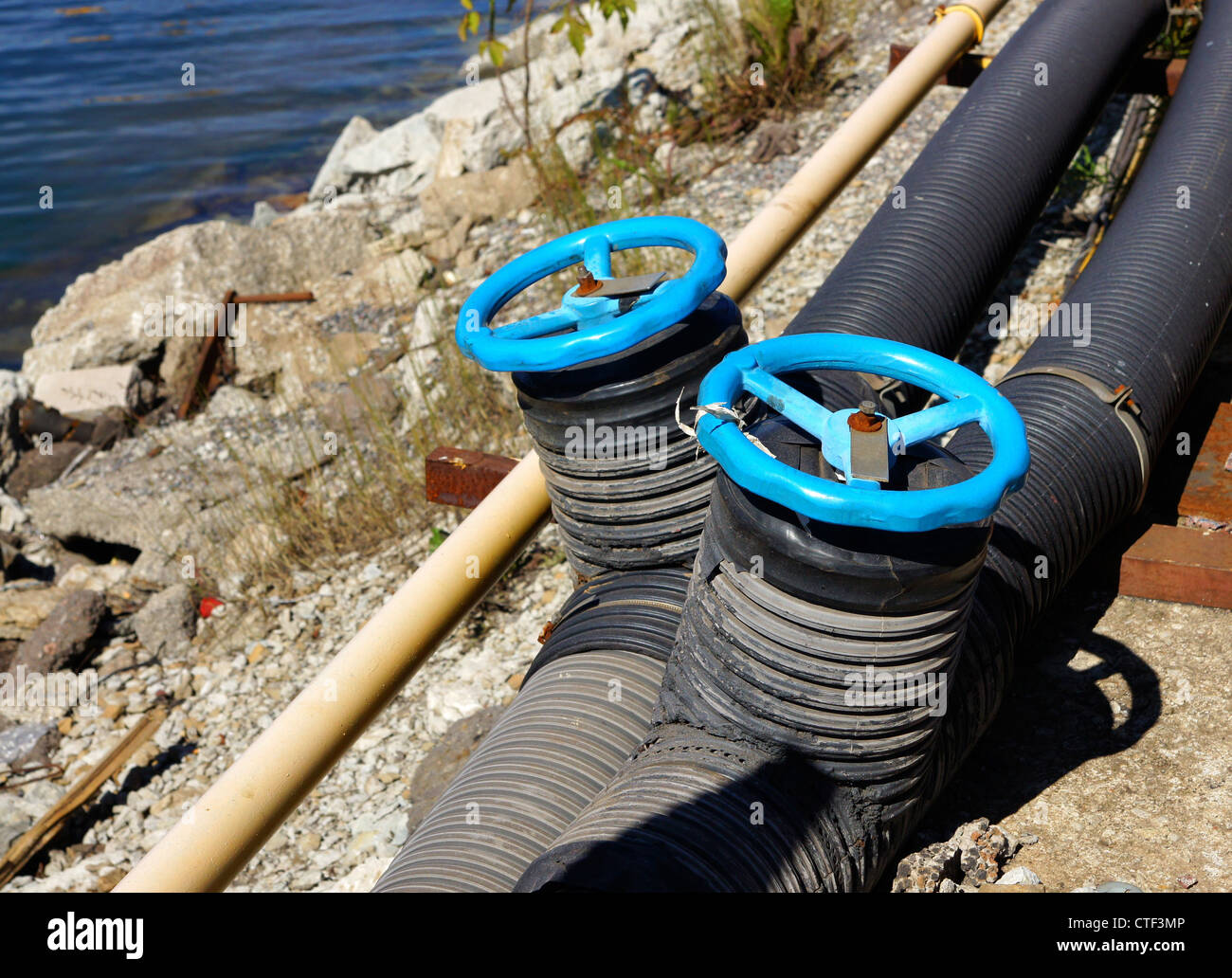 Industrial piping and valves are protected by a rubber covering Stock ...