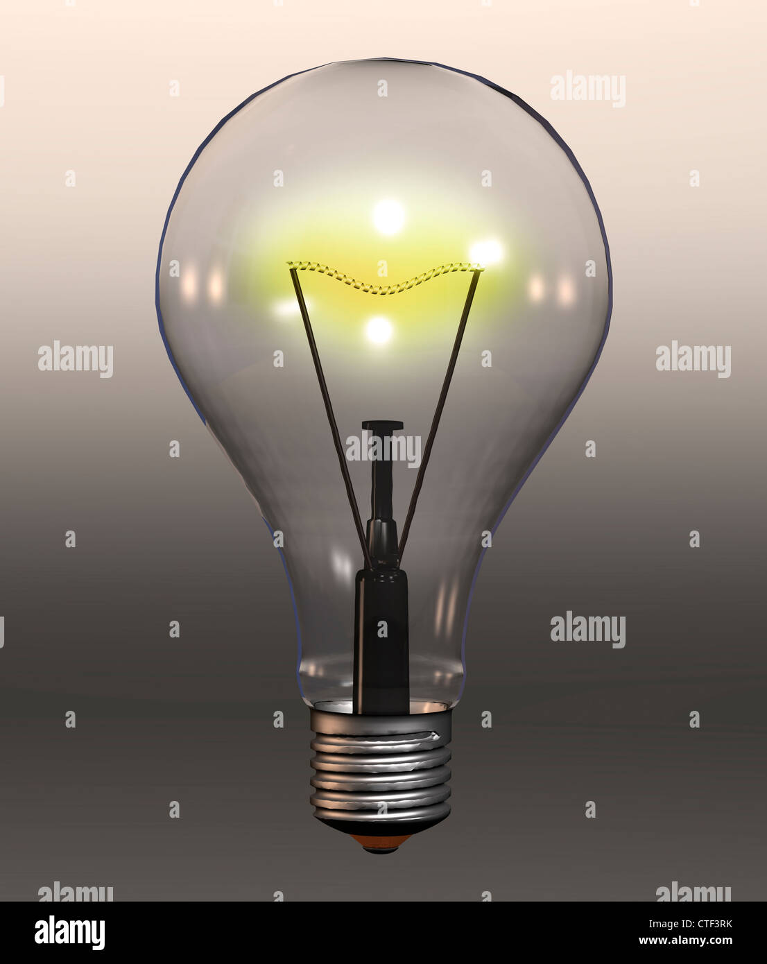 Single "light bulb" on grey background Stock Photo - Alamy