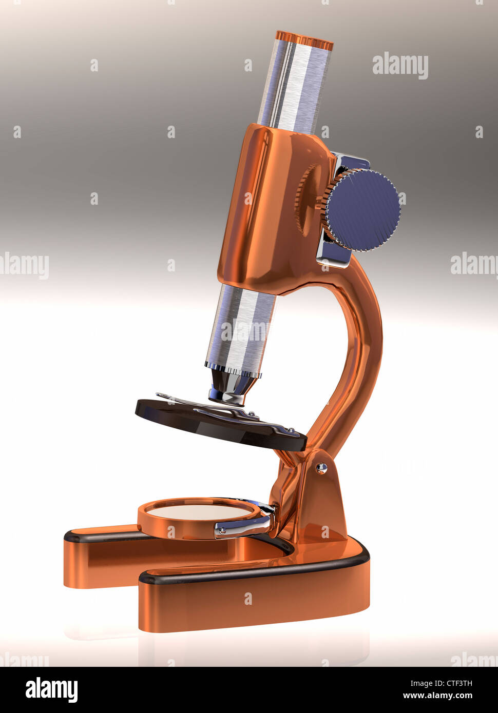 Microscope on grey background Stock Photo - Alamy
