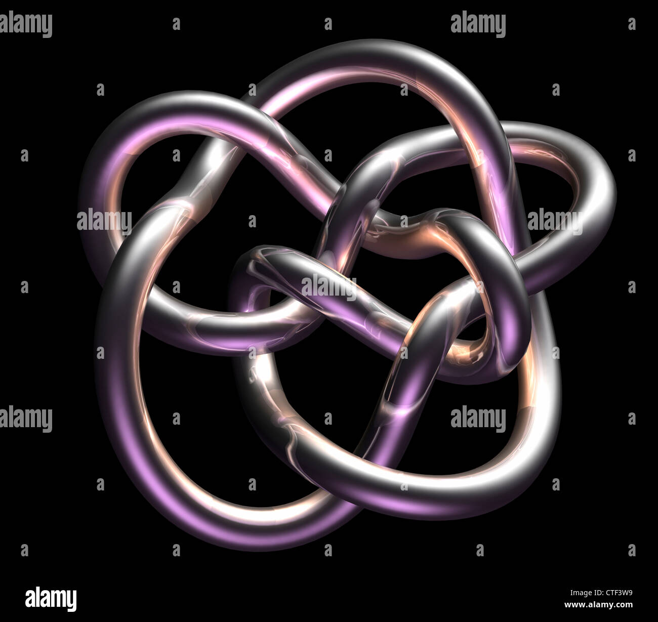 Digitally generated image showing three-dimensional metal shape Stock ...