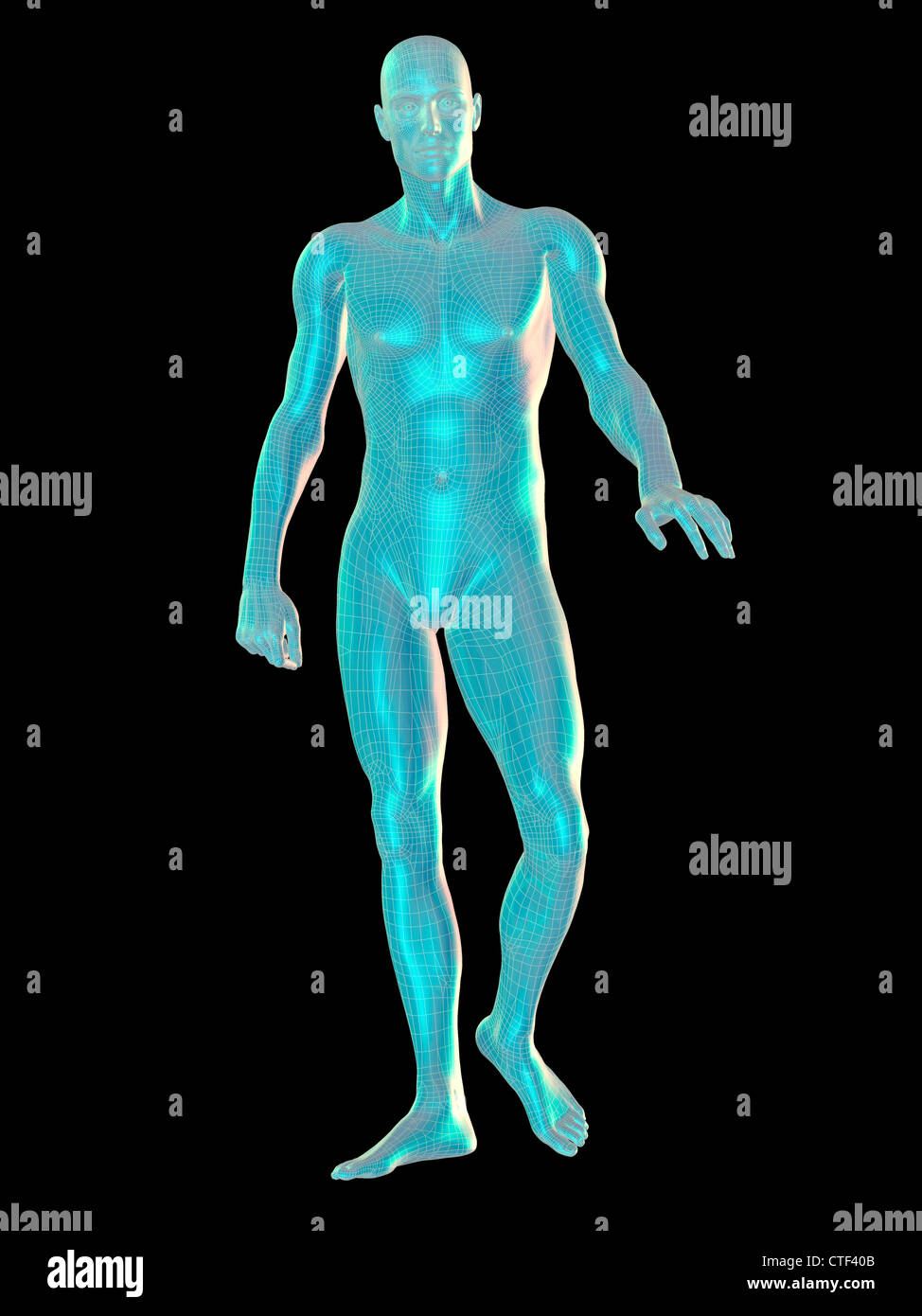 Digitally generated image of walking male representation Stock Photo ...