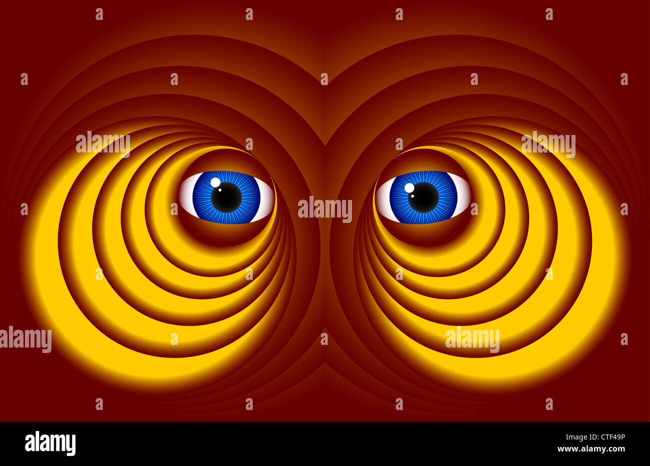 Eyes on a red background Stock Photo - Alamy