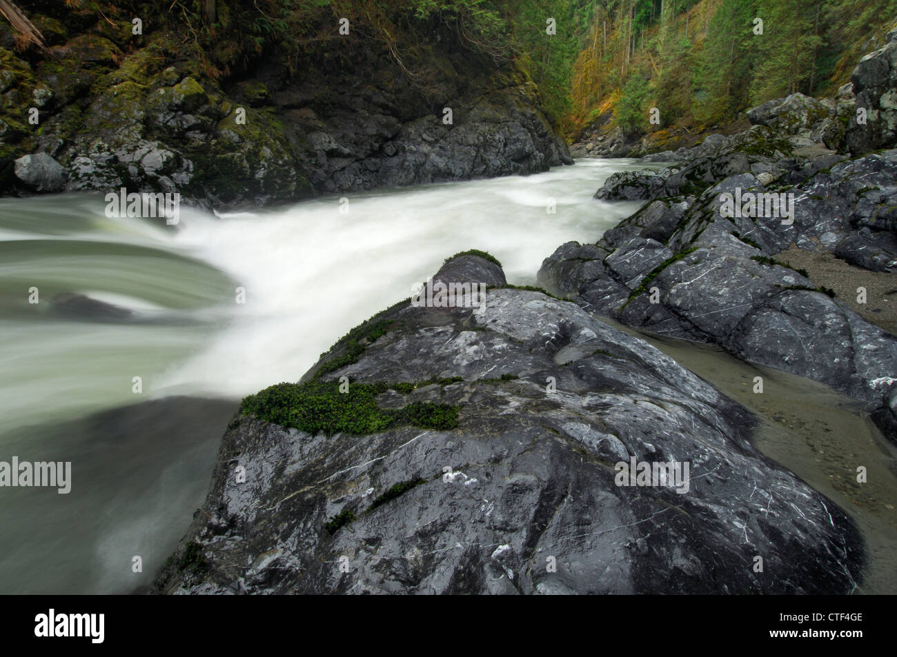 The South Fork of the Stillaguamish River flows through Robe Canyon ...
