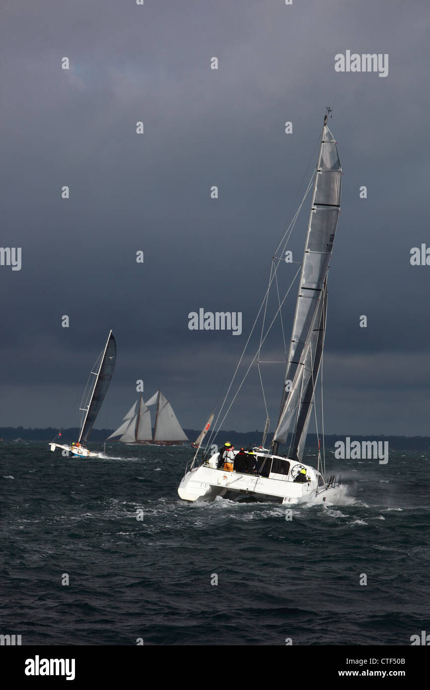 Round the island boat race Stock Photo - Alamy