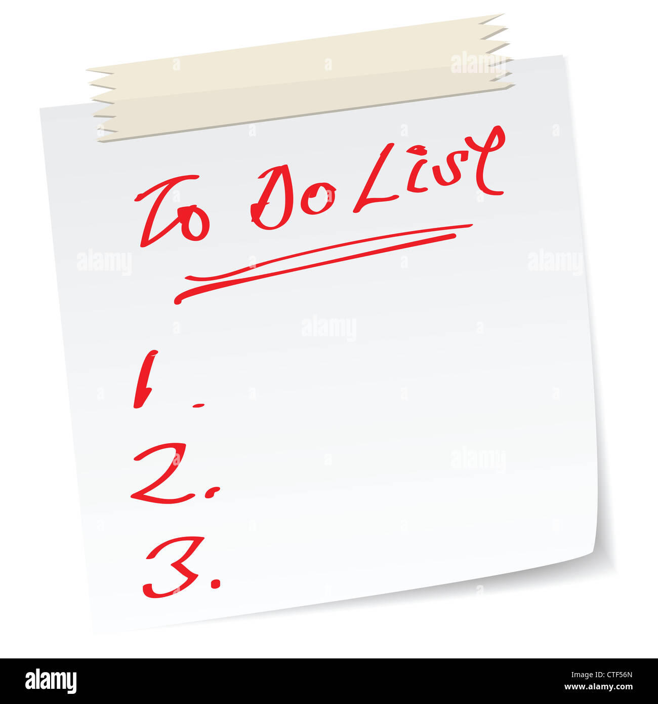 a note with handwritten message as to do list Stock Photo - Alamy