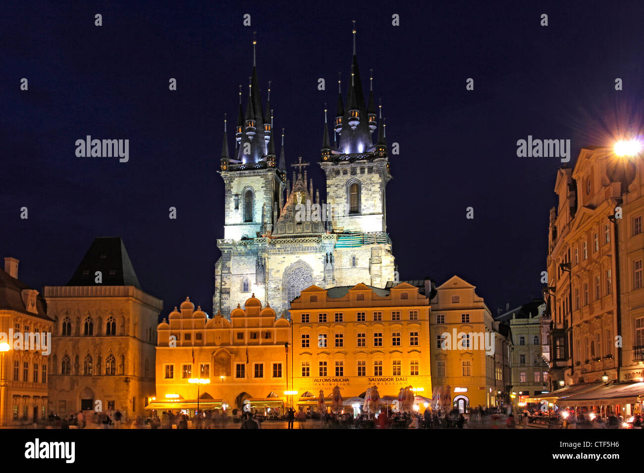 Czech Republic, Prague, Tyn Cathedral on Old Town Square Stock Photo ...