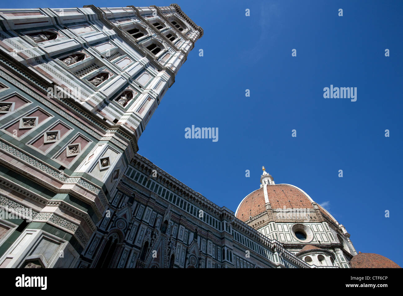Il Duomo (cathedral) in Florence, Italy with Campanile on left Stock ...