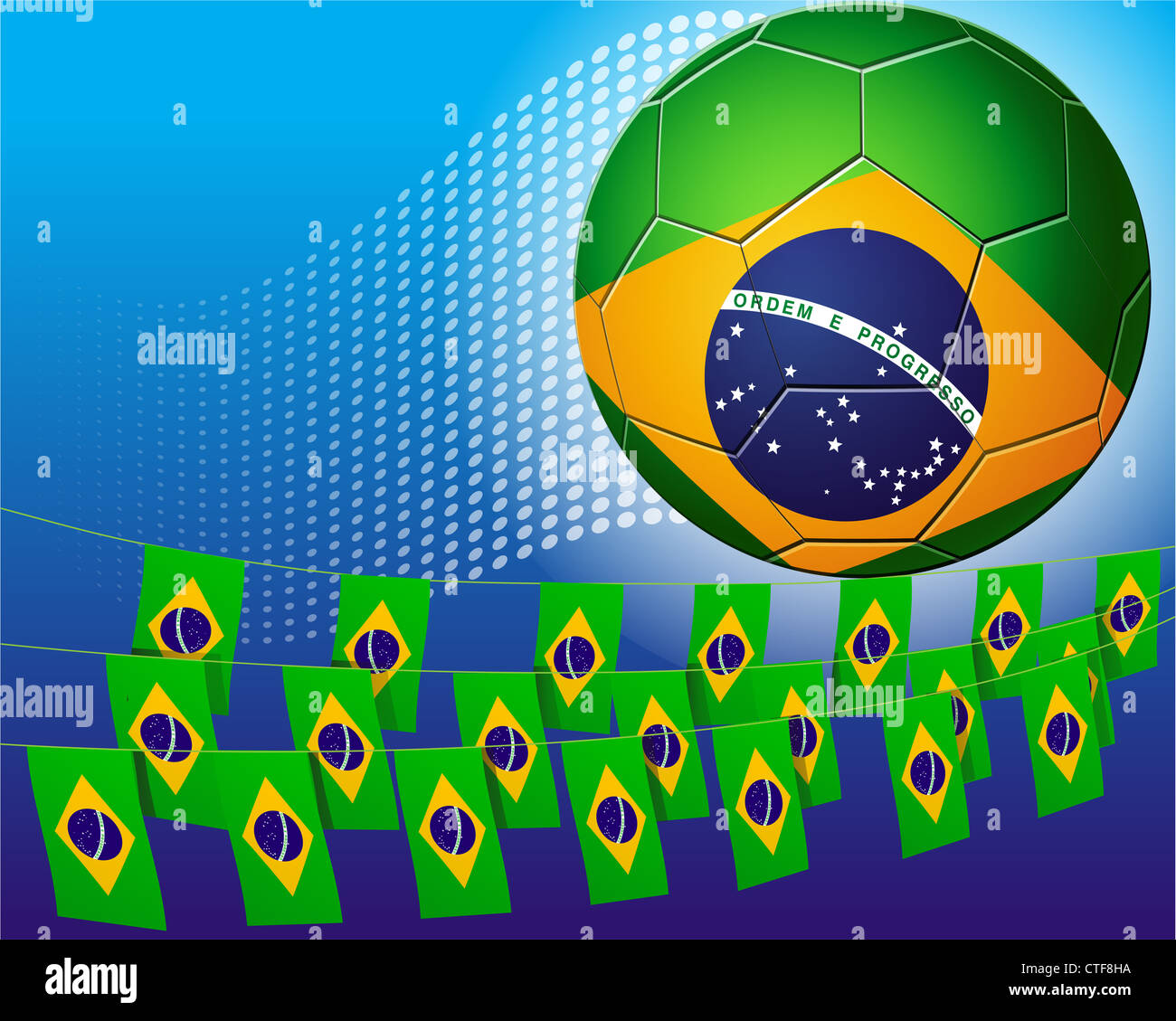 Brazil soccer football decorated with flags of Brazil Stock Photo - Alamy