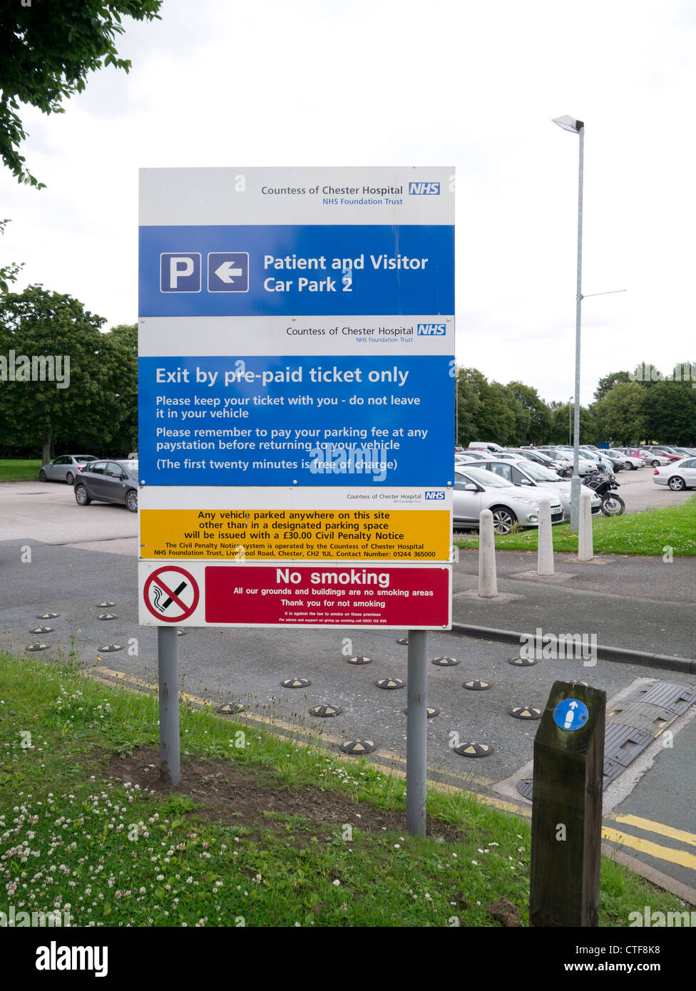 Countess of Chester Hospital signs at various locations on the site ...