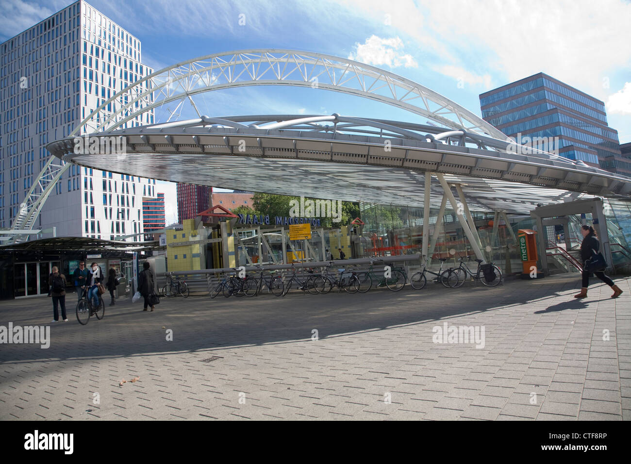 Blaak metro tram and underground train station, Rotterdam, Netherlands ...